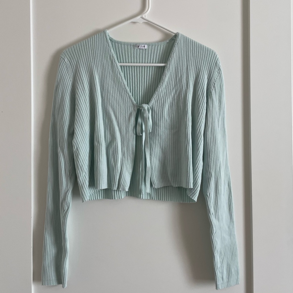 Garage Tie-Front Cardigan Sweater - Gem